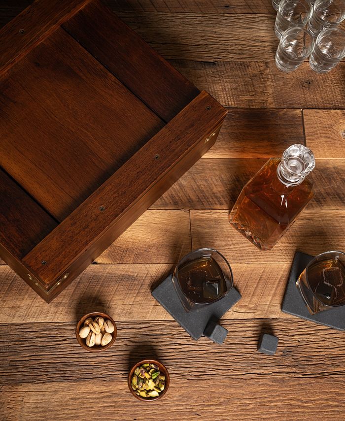 Legacy Whiskey Box with Decanter Gift Set, 12 Pieces - Macy's