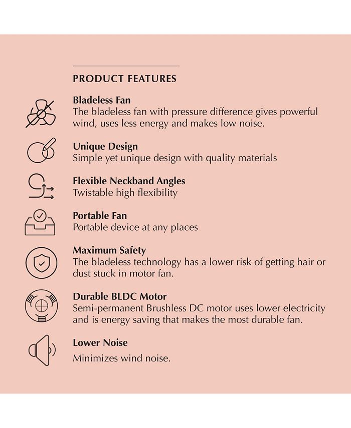 Dansoon Bladeless Neckband Rechargeable Portable Fan & Reviews ...