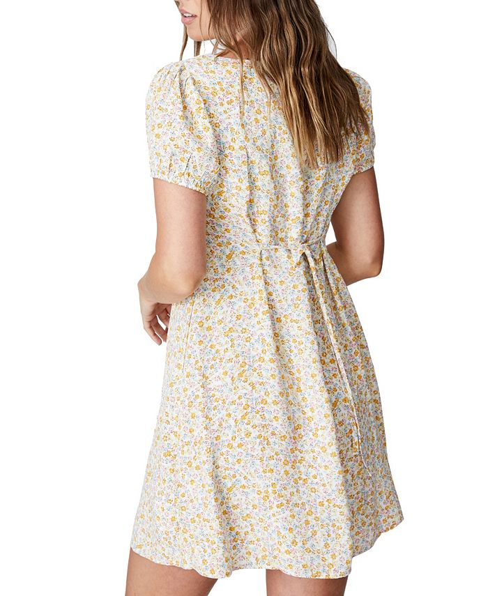 COTTON ON Women's Woven Essential Tie Back Mini Tea Dress & Reviews ...