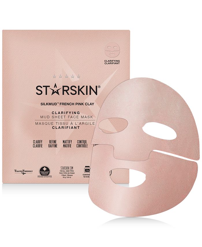 STARSKIN Silkmud Pink French Clay Purifying Liftaway Mud Face Sheet ...