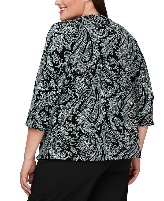 Alex Evenings Plus Size Printed Shell & Jacket - Macy's