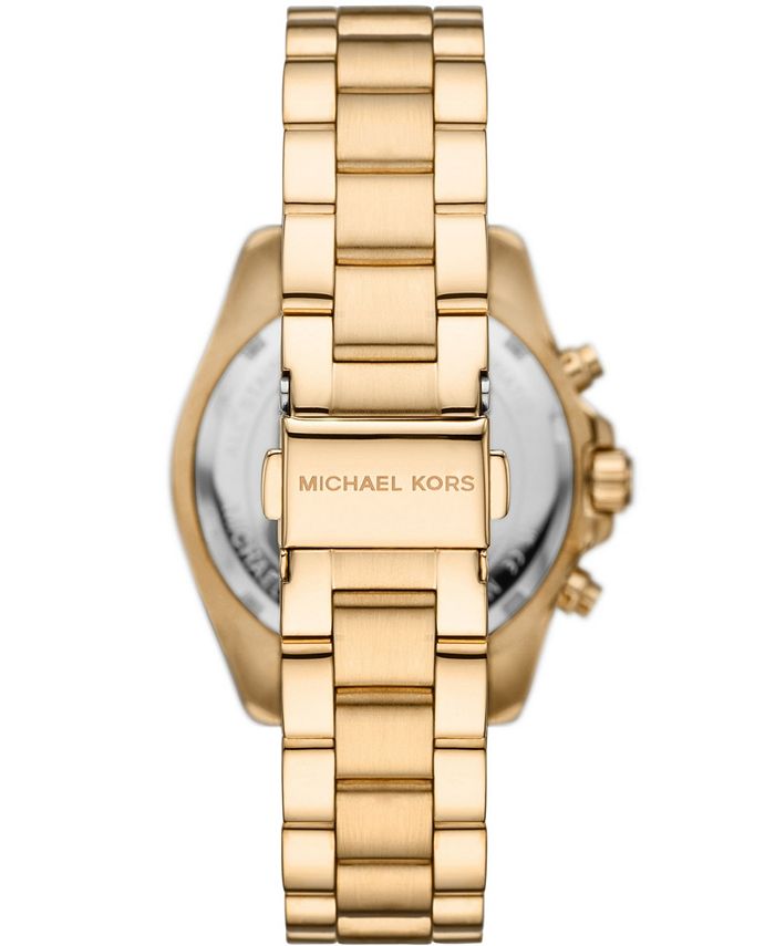 Michael Kors Women's Bradshaw Gold-Tone Stainless Steel Bracelet Watch ...