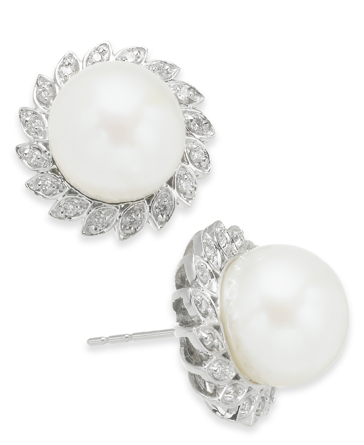 Click here for Cultured Freshwater Pearl (10mm) & Diamond (1/4 ct... prices