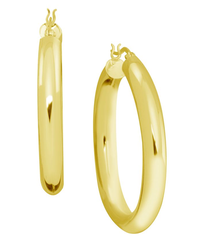 And Now This Gold Plate Tube Small Hoop Earring - Macy's