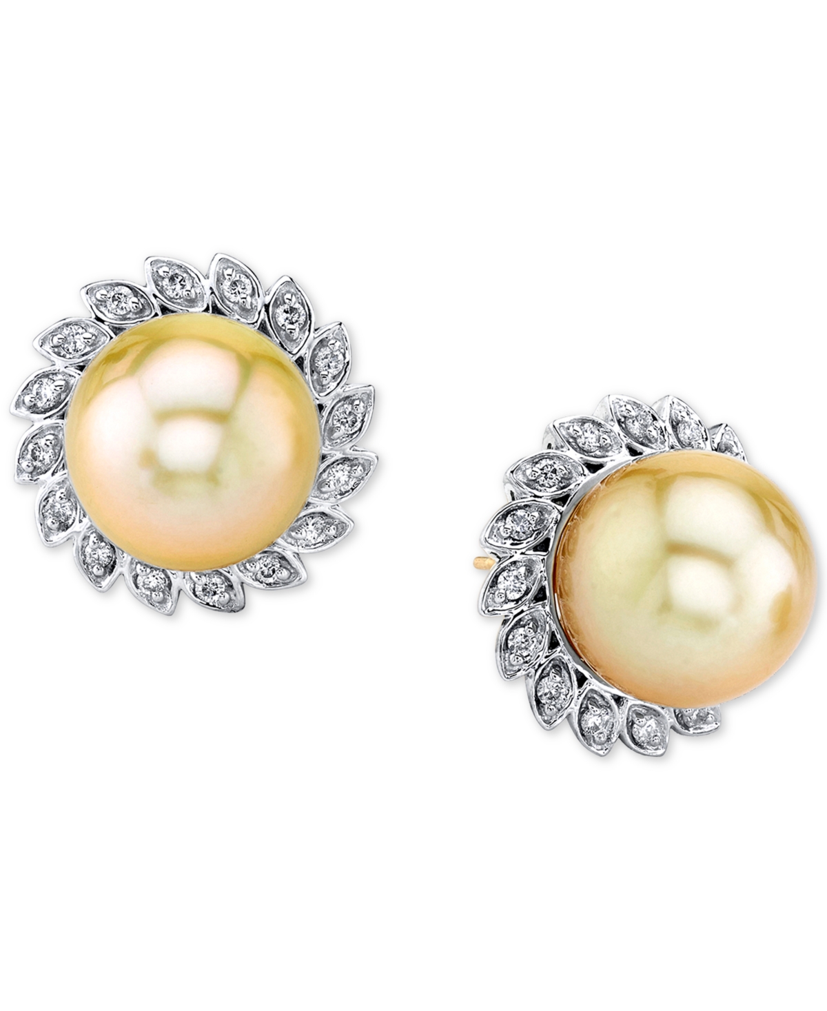 Click here for Cultured Golden South Sea Pearl (10mm) & Diamond (... prices