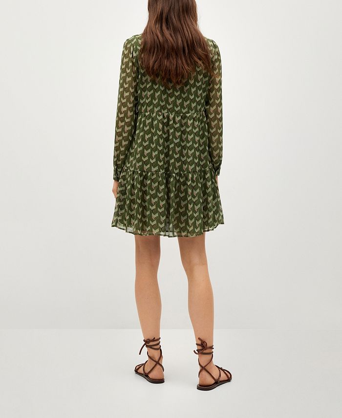 MANGO Geometric Print Dress - Macy's