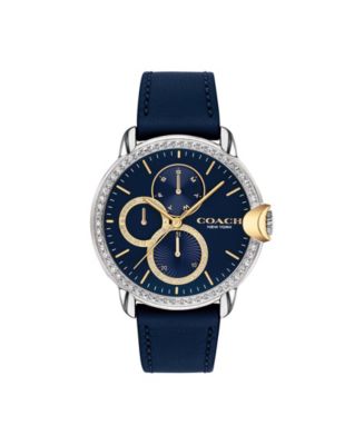 COACH Women's Arden Blue Leather Strap Watch 38mm - Macy's