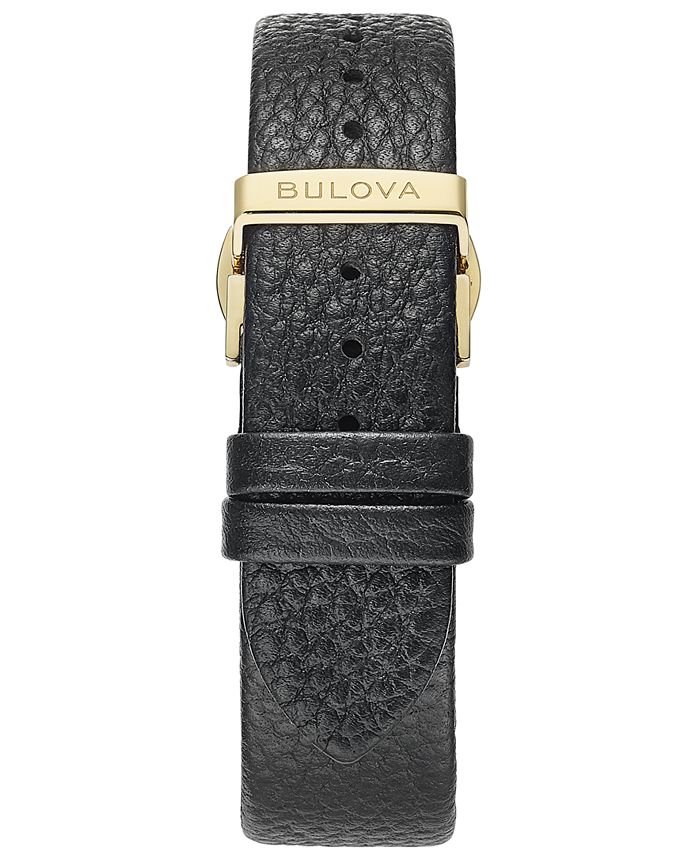 Bulova Men's Frank Sinatra My Way Black Leather Strap Watch 29.5 x 47mm ...