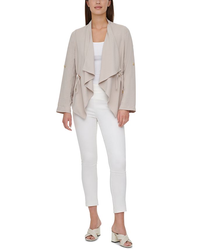 Calvin Klein Cinch-Waist Flyaway Jacket & Reviews - Jackets & Blazers ...