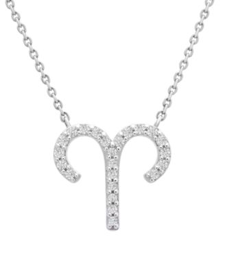 Wrapped Diamond Zodiac Pendant Necklace (1/10 ct. t.w.) in 14K Yellow ...