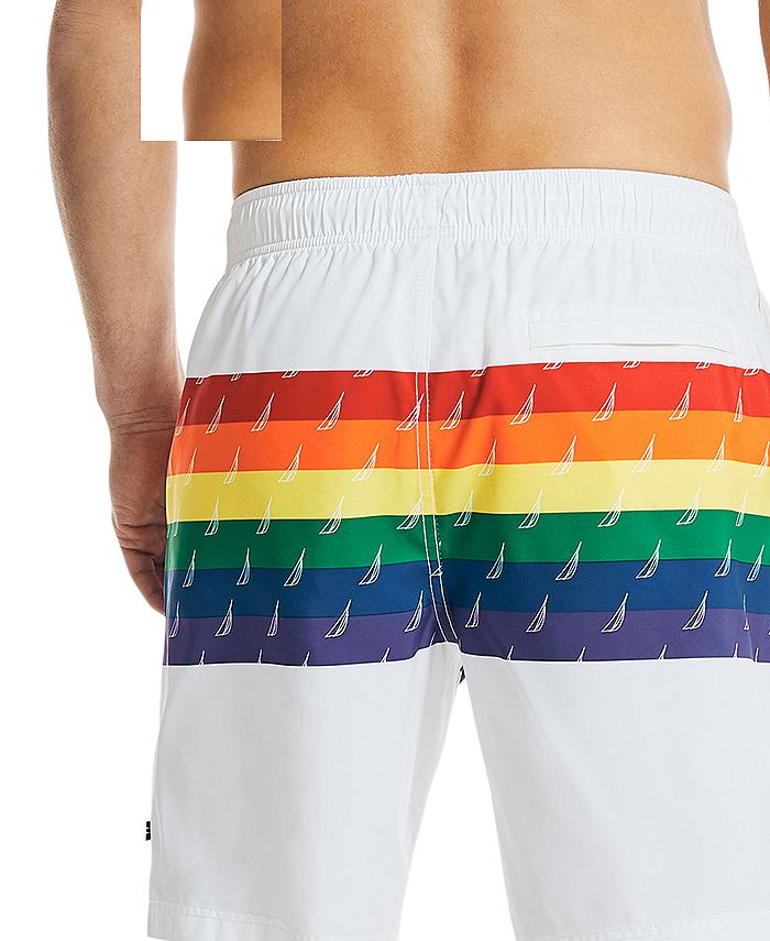 Nautica Men's Pride Rainbow-Stripe 8" Swim Trunks & Reviews - Swimwear ...