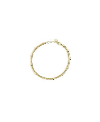 Beaded Double Row Bracelet in 14k Gold over Sterling Silver or Sterling ...