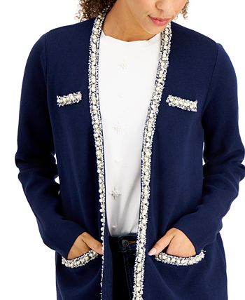 Charter Club Cotton Embellished Completer Cardigan, Created for Macy's ...