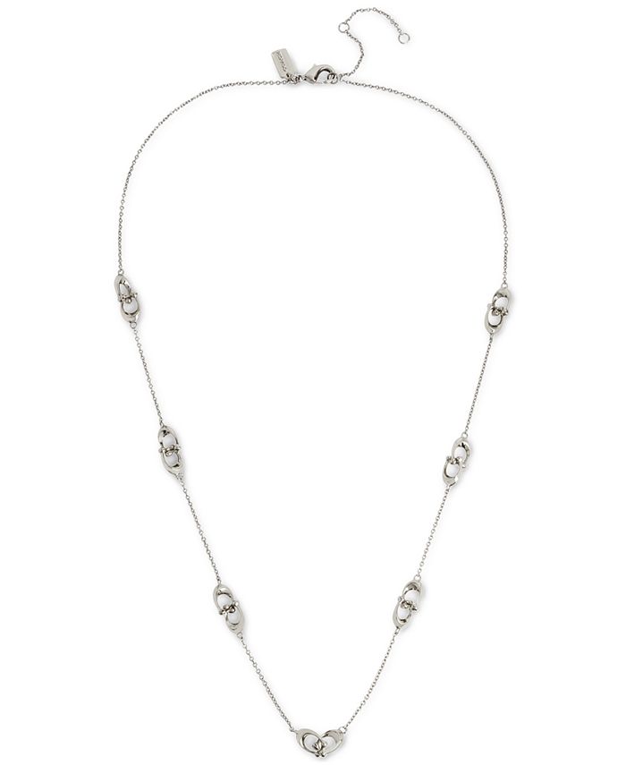 COACH Interlocking C Station Necklace, 20" + 2" extender - Macy's