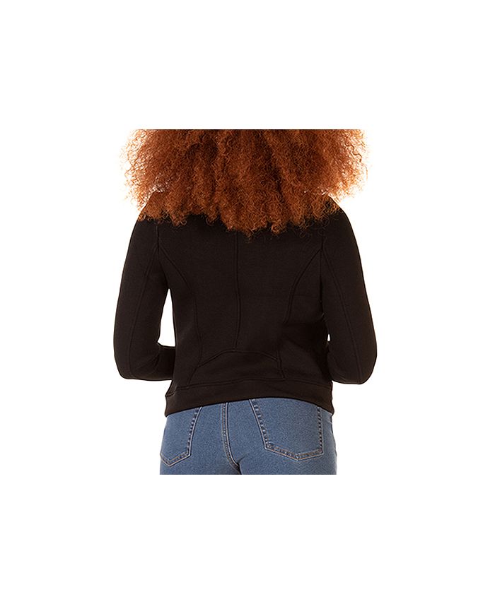 Black Tape Stretch-Knit Moto Jacket - Macy's