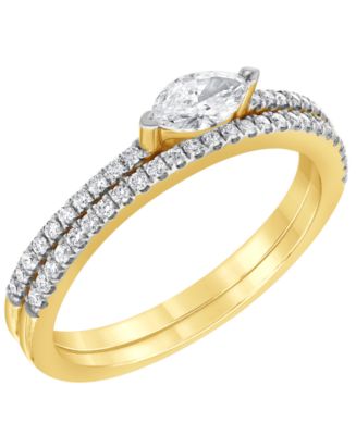 Diamond Bridal Ring Set (1/2 ct. t.w.) in 14K Yellow Gold - Macy's