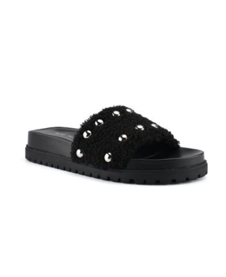 Nine West Women's Freely Studded Flat Slide Sandals - Macy's