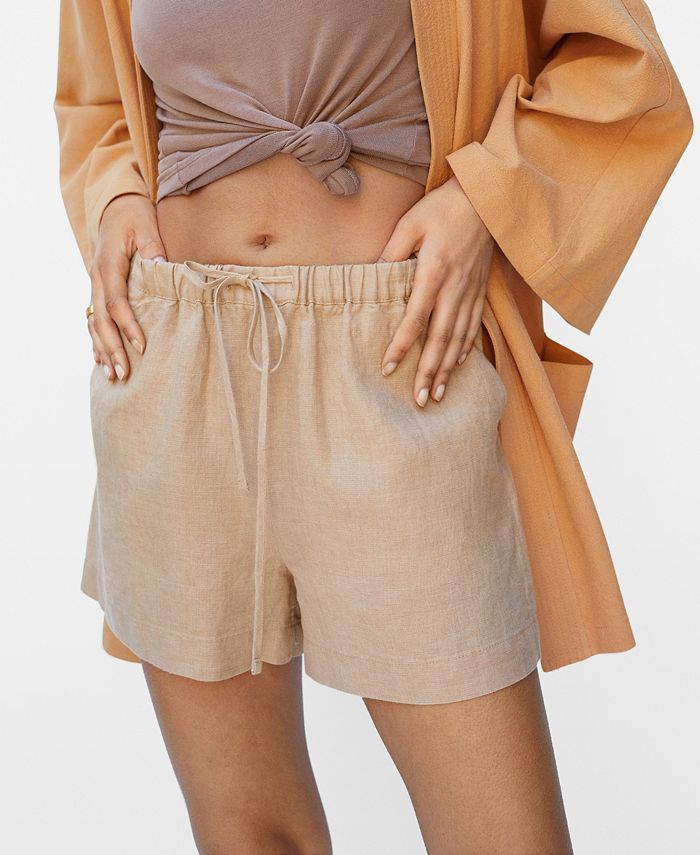 MANGO Women's Linen Shorts - Macy's