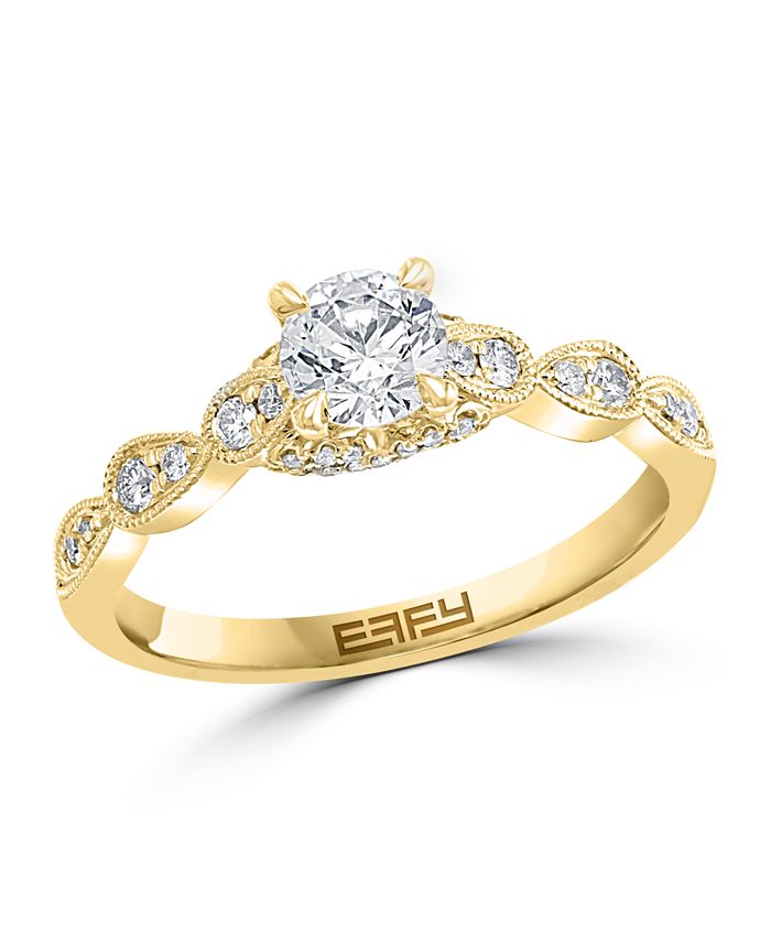 EFFY Collection Effy Diamond Ring (1/2 ct. t.w.) in 14k Yellow Gold ...