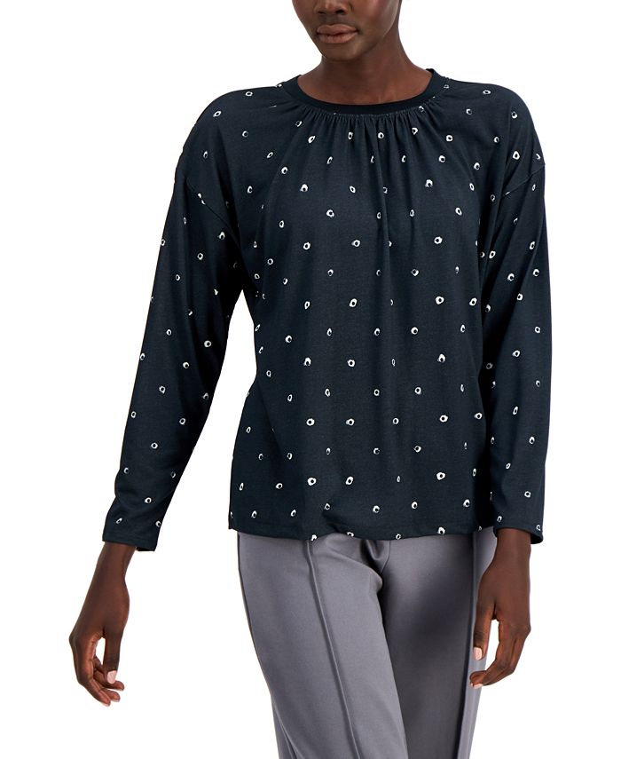 Alfani Crewneck Top, Created for Macy's - Macy's