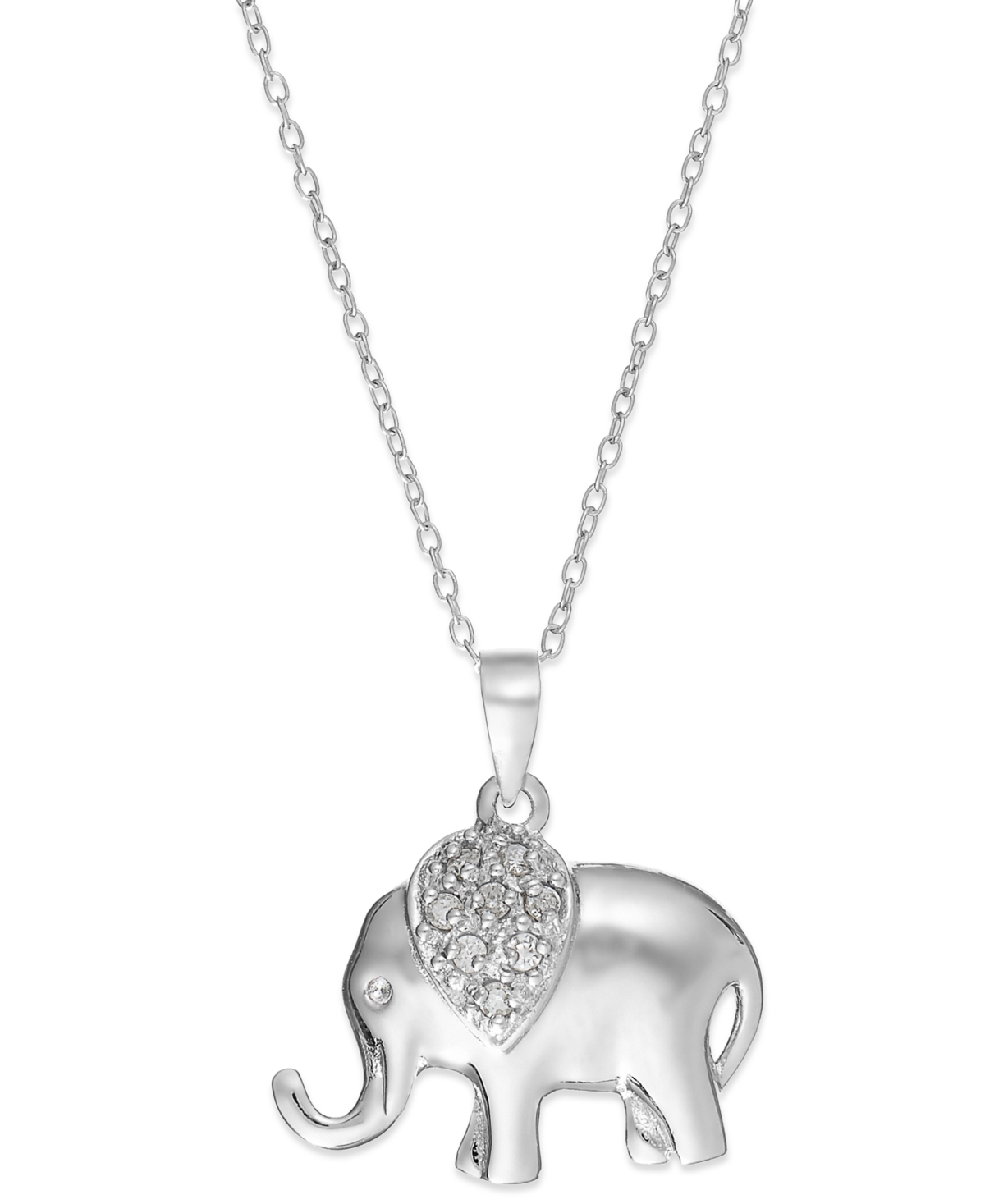 Click here for Diamond Elephant 18 Pendant Necklace in Sterling S... prices