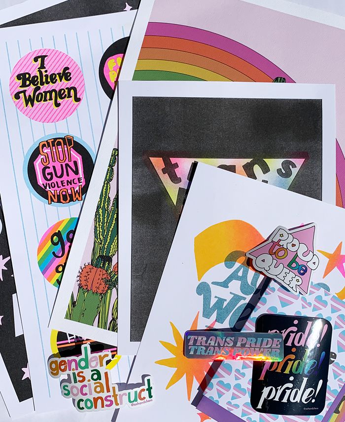 Ash + Chess Vinyl Sticker - Macy's