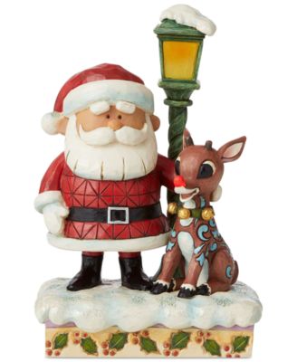 Jim Shore Rudolph, Santa & Lamp Post Figurine - Macy's