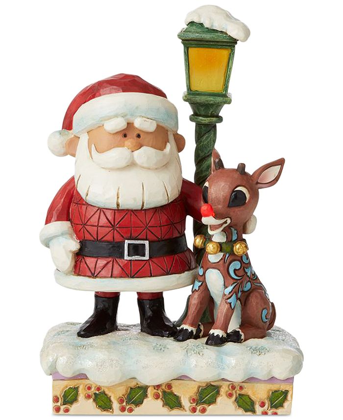 Jim Shore Rudolph, Santa & Lamp Post Figurine - Macy's