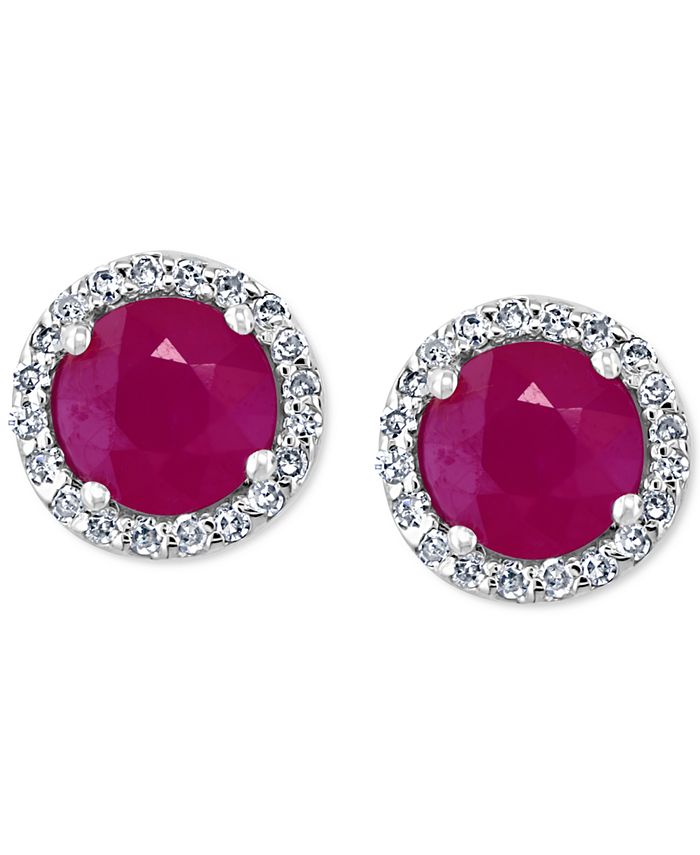 EFFY Collection EFFY® Ruby (2 ct. t.w.) & Diamond (1/5 ct. t.w.) Halo ...