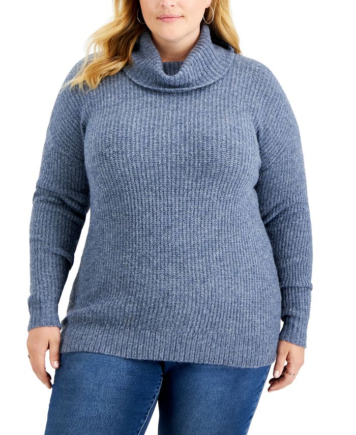 Style & Co Plus Size Cowlneck Tunic Sweater, Created for Macy's - Macy's