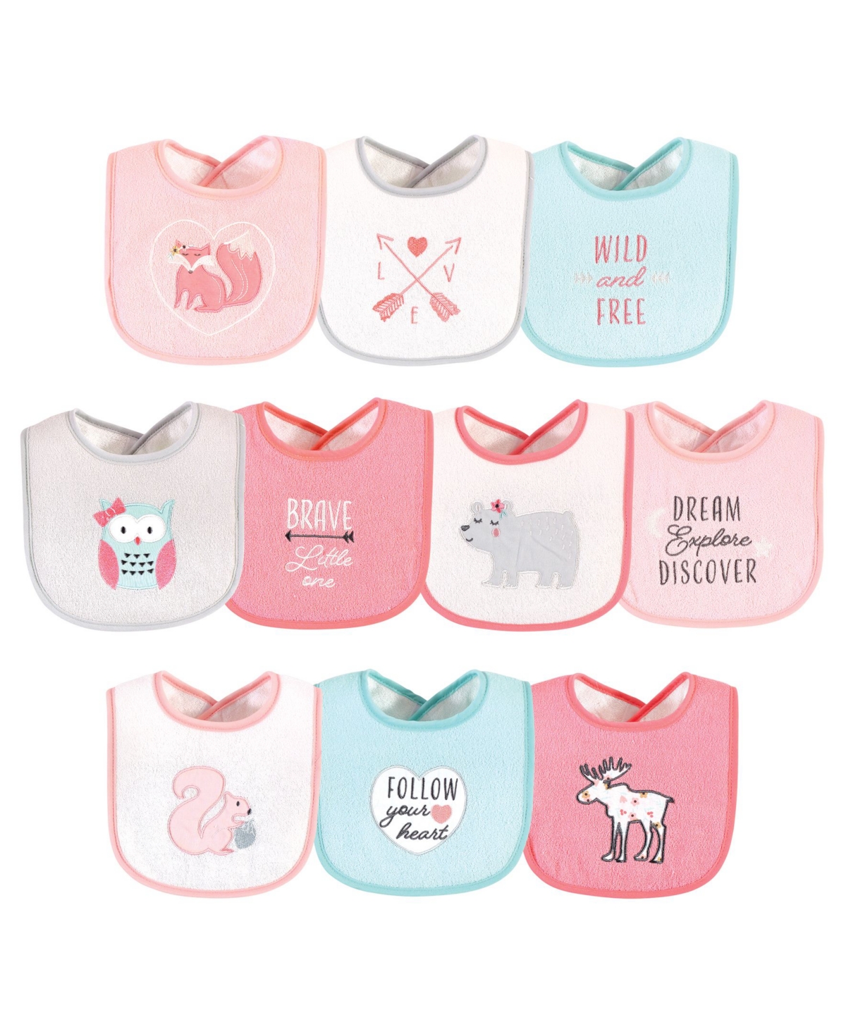 Click here for Hudson Baby Girls Cotton Terry Drooler Bibs with F... prices