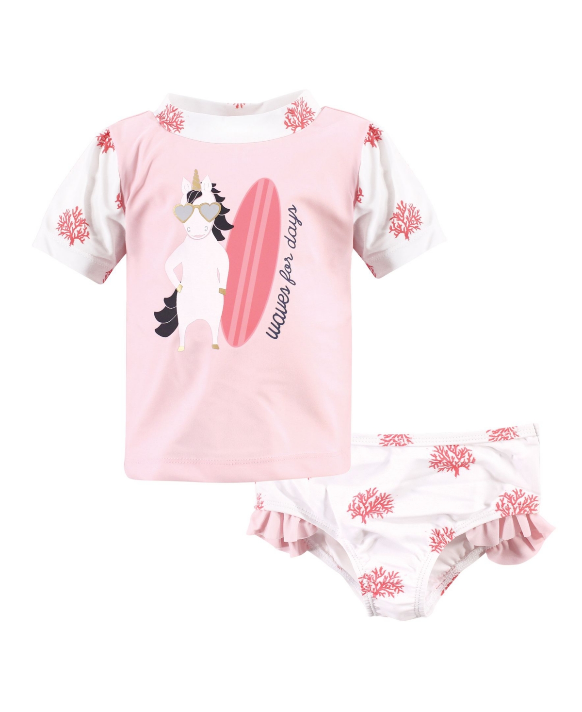 Click here for Hudson Baby Baby Girls Hudson Swim Rashguard Set... prices