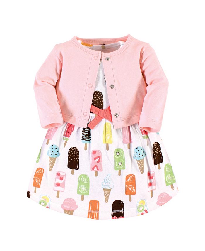 Touched by Nature Girls Cotton 2 Piece Dress and Cardigan Set - Macy's