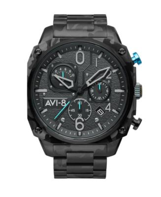 AVI-8 Men's Hawker Hunter Retrograde Chronograph Night Camo with Black ...