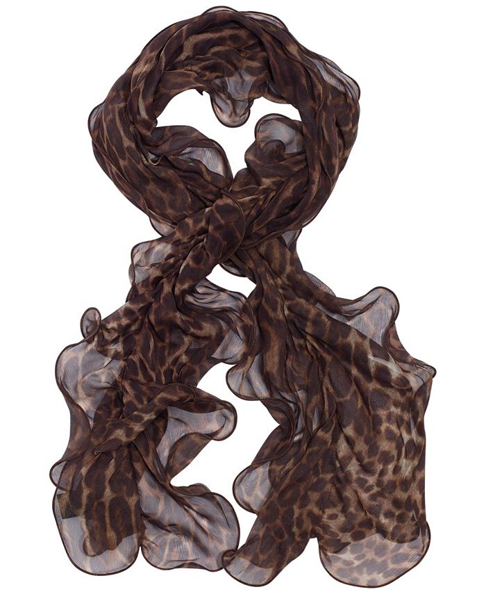 Lauren Ralph Lauren Women's Fara Animal Double Ruffle Scarf - Macy's