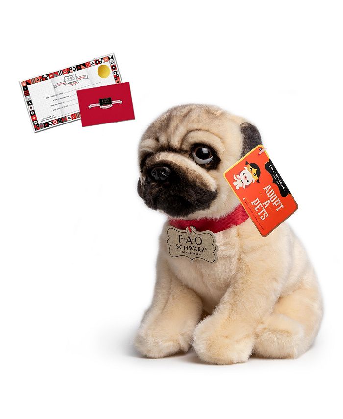 FAO Schwarz Toy Plush Realistic Pug - Macy's