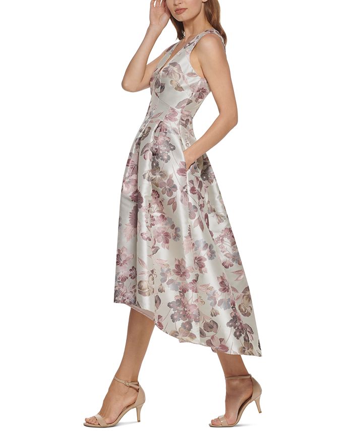 Eliza J Floral Print High Low Fit And Flare Dress Macys
