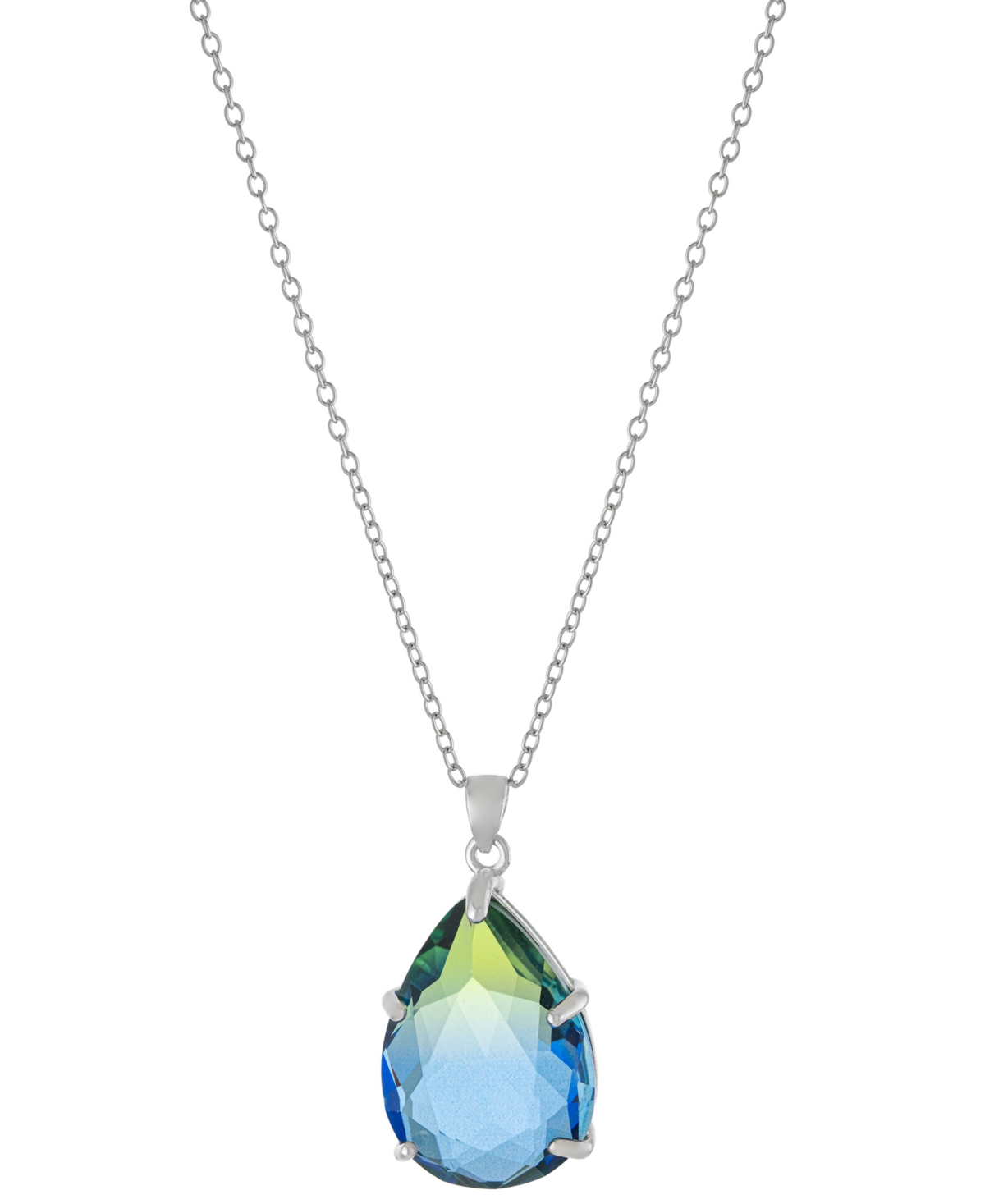 Click here for Ombre Crystal Teardrop Pendant Necklace in Sterlin... prices