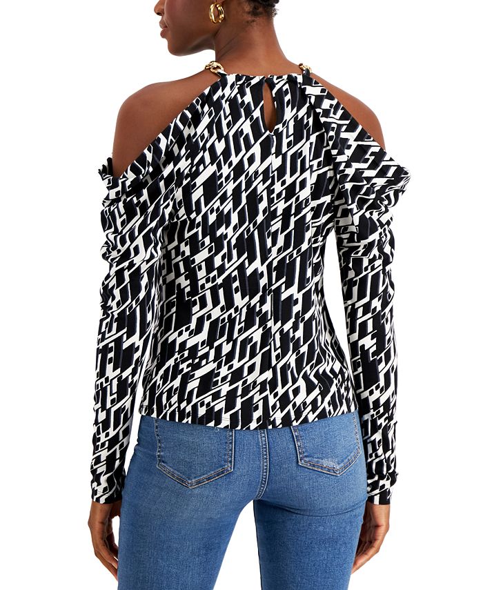 INC International Concepts Printed Chain-Strap Top, Created for Macy's ...