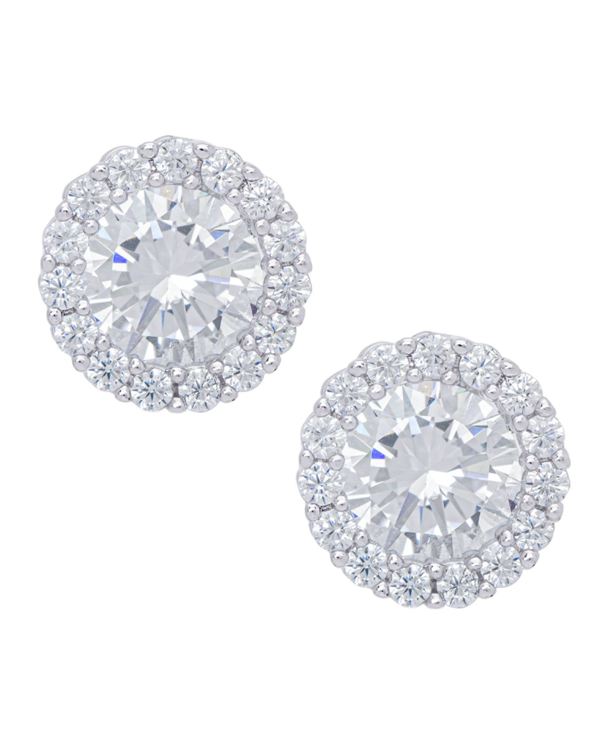Click here for Cubic Zirconia Round Stud Silver Plate Earrings -... prices