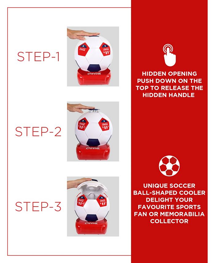 Koolatron Coca-Cola® Soccer Ball 5 Can Mini Fridge, 12V DC/110V AC - Macy's
