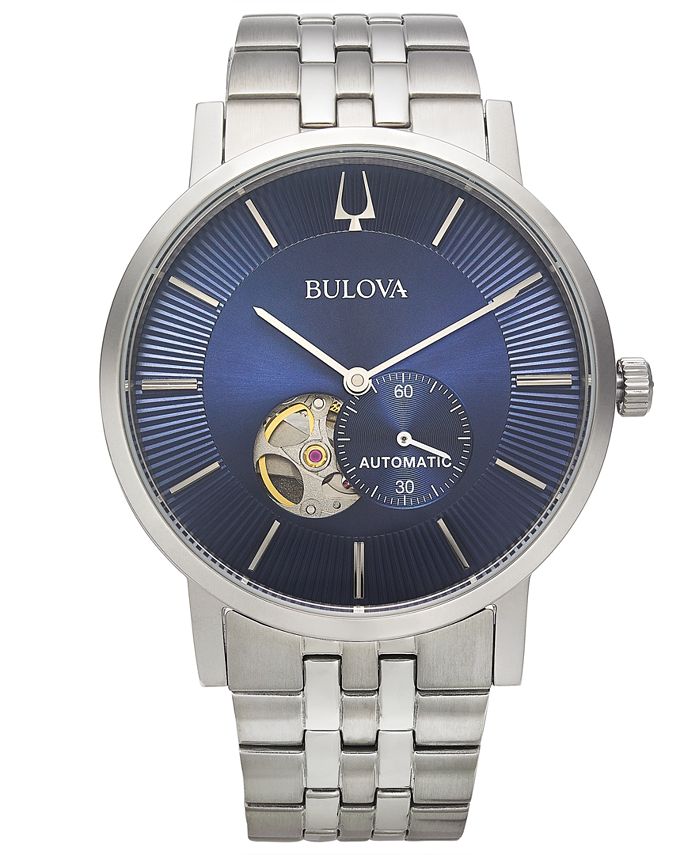Bulova Men's Automatic Clipper Stainless Steel Bracelet Watch 42mm - Macy's
