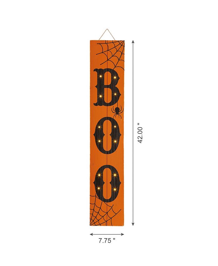Glitzhome 42" H Lighted Wooden BOO Porch Sign - Macy's
