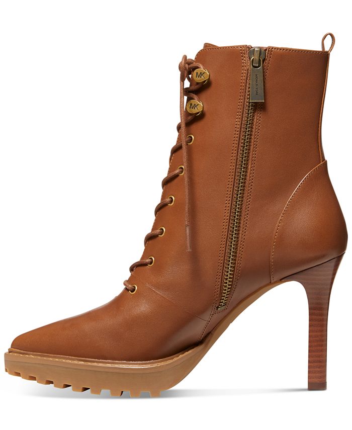 Michael Kors Women's Kyle Side-Zip Lace-Up Heeled Dress Booties - Macy's