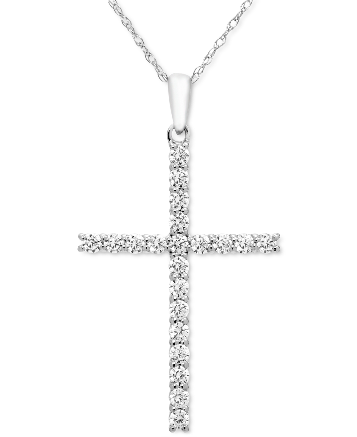 Click here for Diamond Cross 18 Pendant Necklace (1/2 ct. t.w.) i... prices