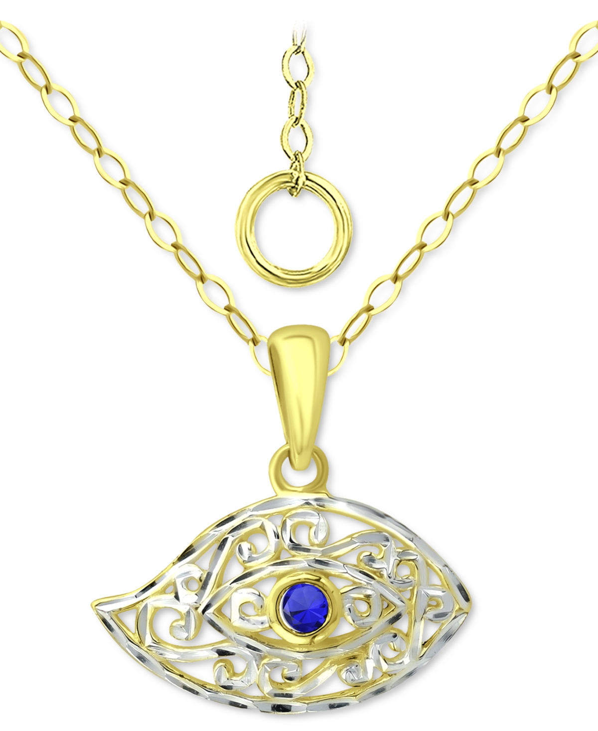 Click here for Giani Bernini Lab-Grown Blue Sapphire Evil Eye Fil... prices