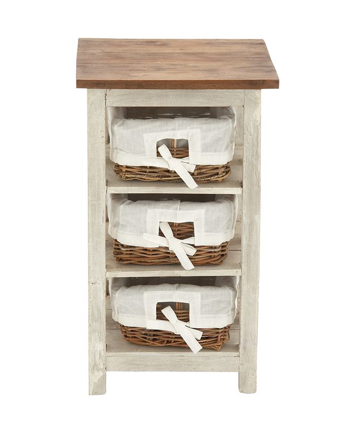 Rosemary Lane Farmhouse Rattan Storage Unit - Macy's