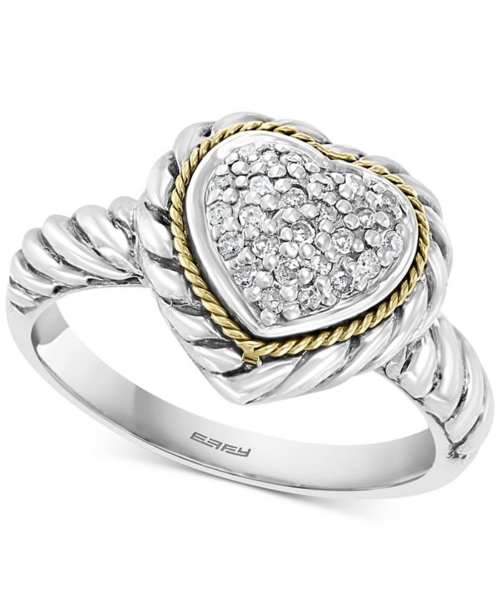 EFFY Collection EFFY® Diamond Heart Cluster Ring (1/6 ct. t.w.) in ...