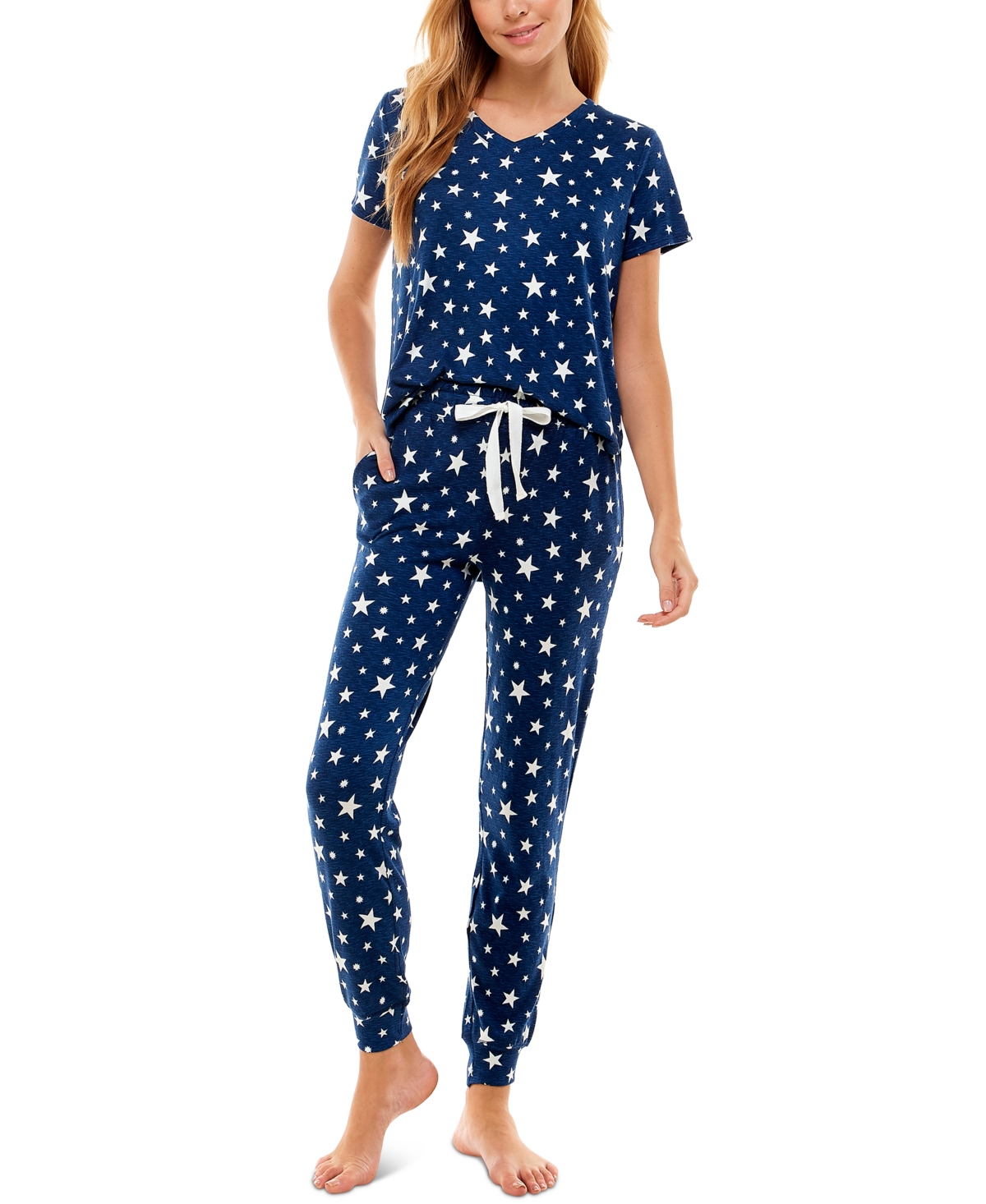Click here for Roudelain V-Neck T-Shirt & Jogger Pants Pajama Set... prices