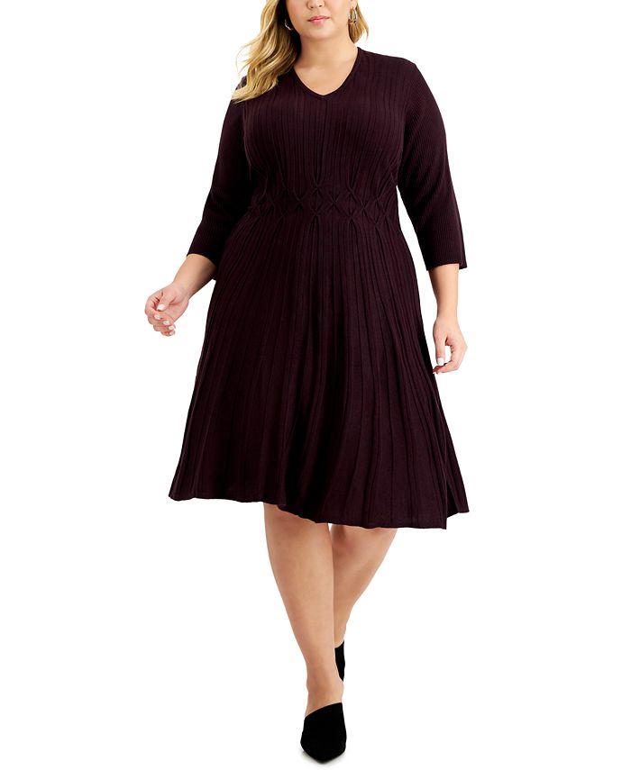 Connected Plus Size Fit & Flare Dress - Macy's